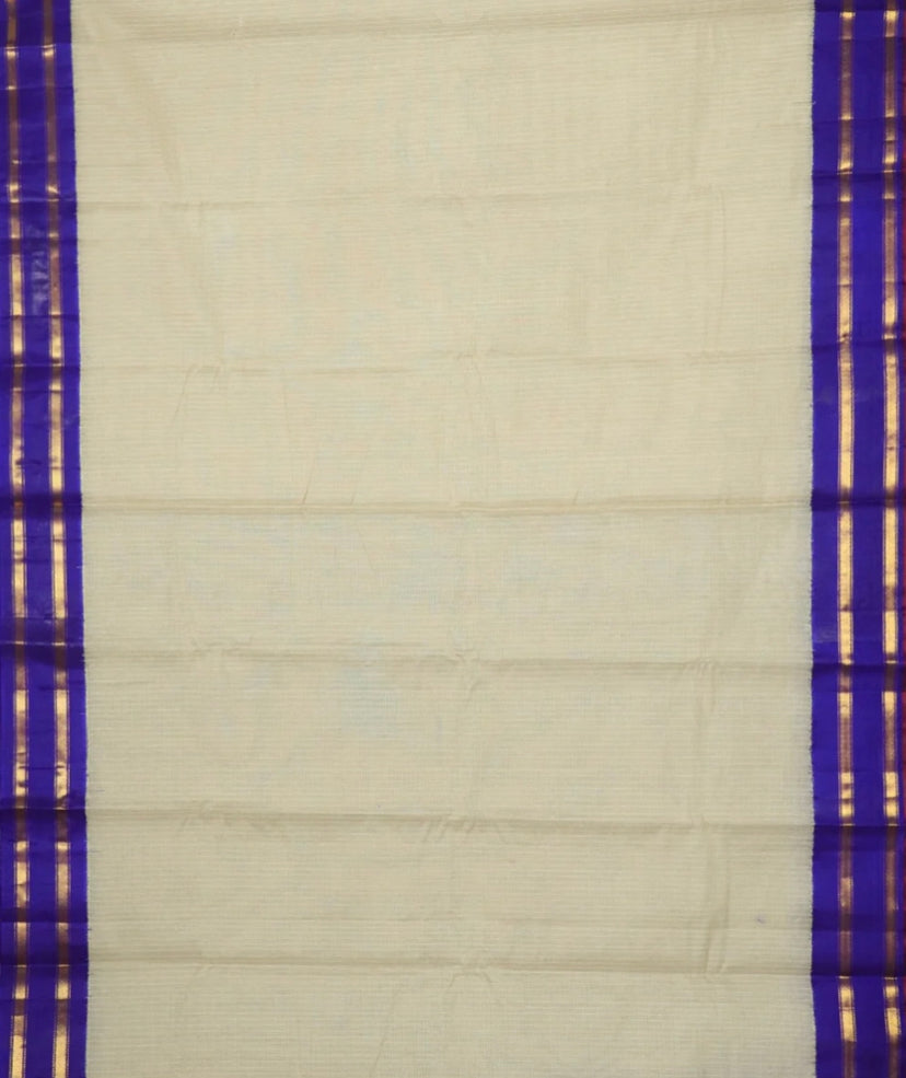Aphrodite - Handwoven Gadwal cotton with silk kuttu border | The Maggam ...