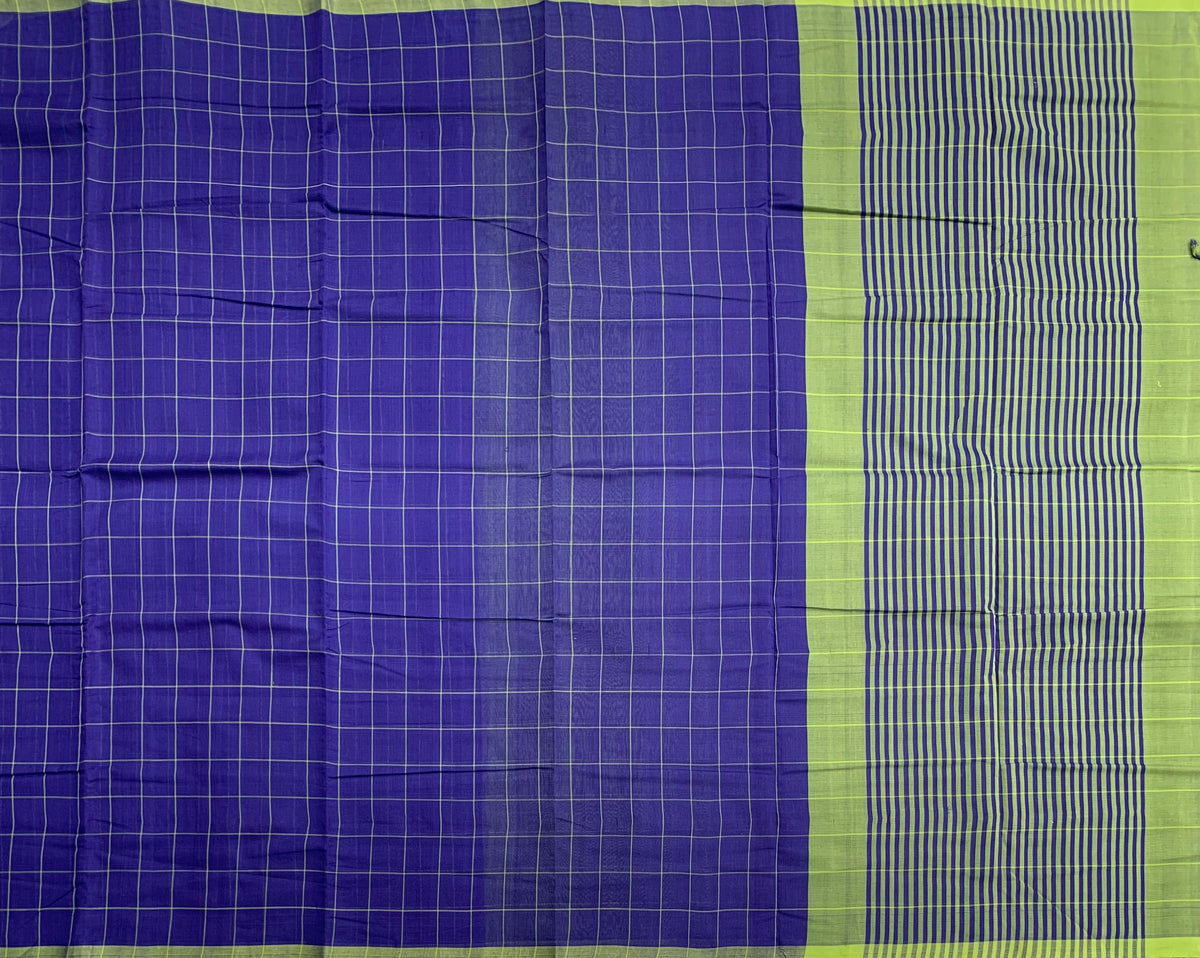 Indigo farm - handloom Mangalgiri cotton saree | The Maggam Collective