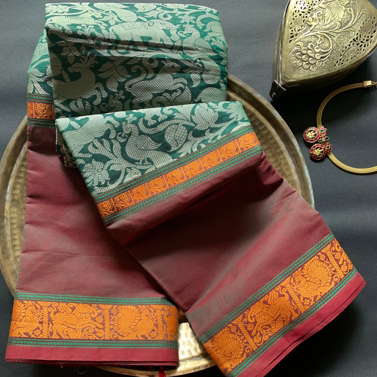 Jasika - Mubbagam saree with large Vanasingaram design | The Maggam ...